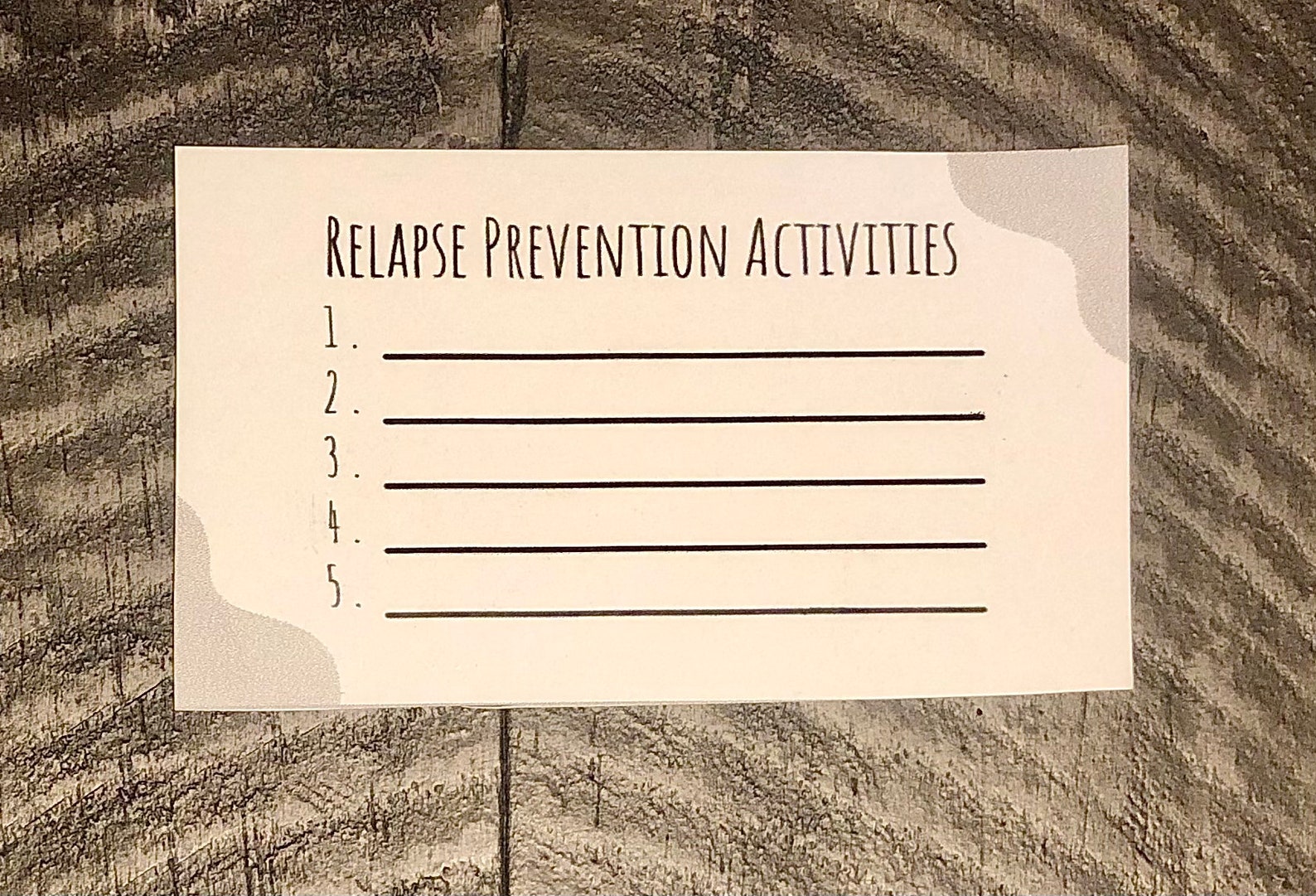 Printable Relapse Prevention Activity Card, Wallet Sized - Craving ...