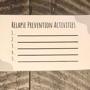 Printable Relapse Prevention Activity Card, Wallet Sized - Craving ...