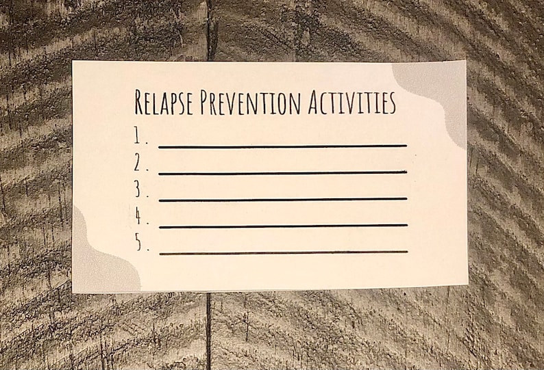 Printable Relapse Prevention Activity Card, Wallet Sized - Craving ...