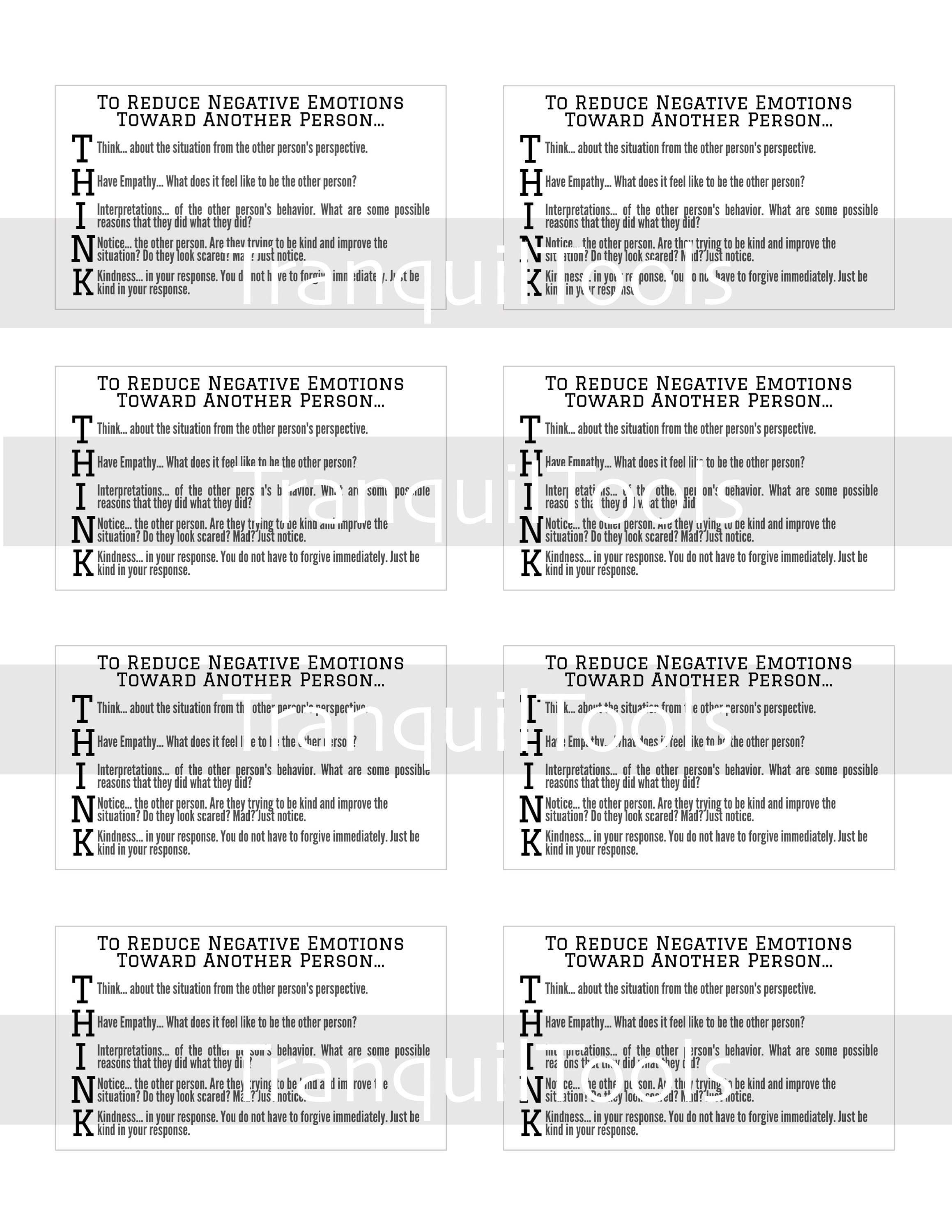Printable Borderline Personality Disorder Coping Card, Set 1, Printable ...