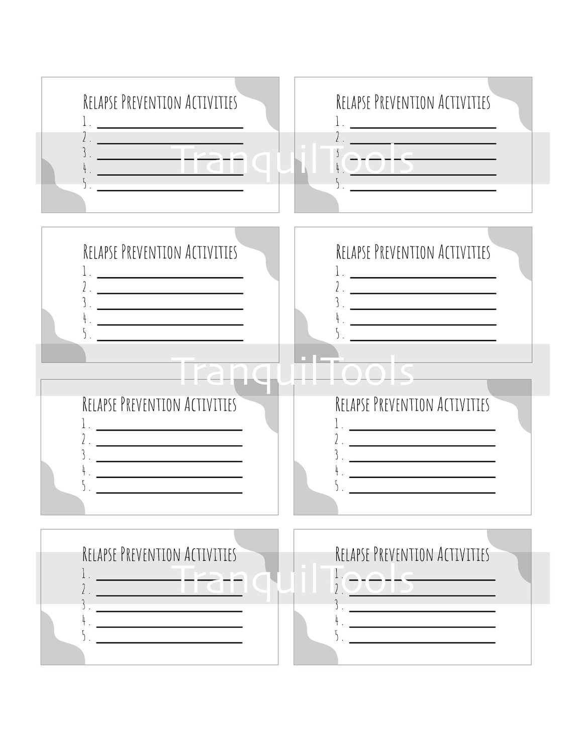 Printable Relapse Prevention Activity Card, Wallet Sized - Craving ...