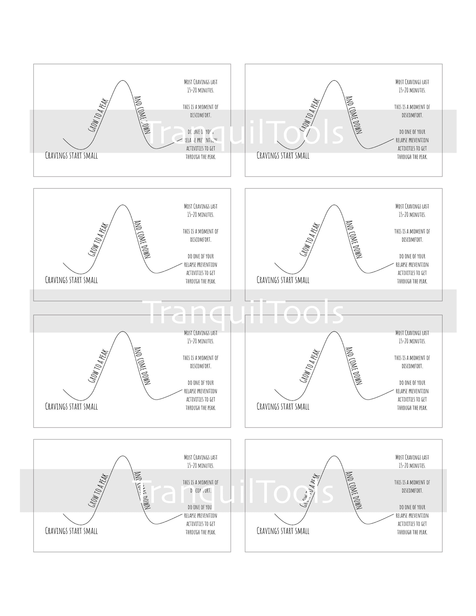 Printable Relapse Prevention Activity Card, Wallet Sized - Craving ...