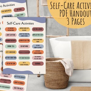 Self Care Activities Handout - Mental Health - Therapists, Counselors ...