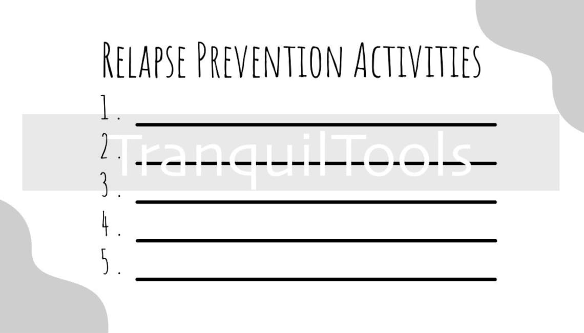 Printable Relapse Prevention Activity Card, Wallet Sized - Craving ...