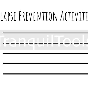 Printable Relapse Prevention Activity Card, Wallet Sized - Craving ...