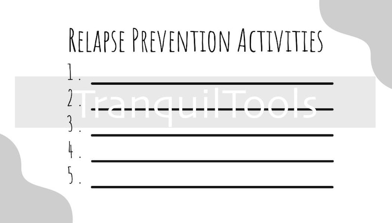 Printable Relapse Prevention Activity Card, Wallet Sized - Craving ...