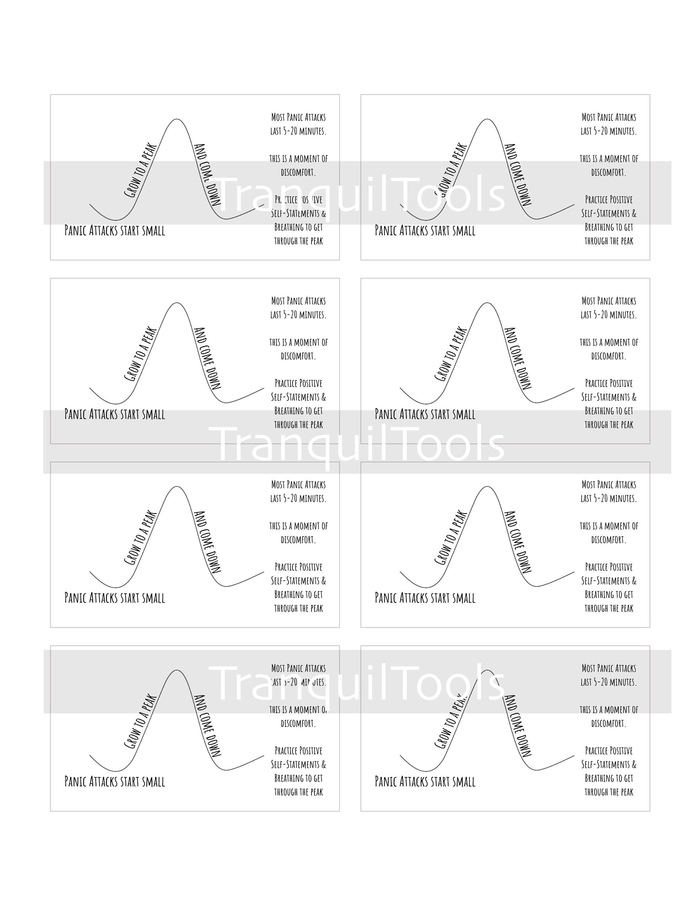 Printable Panic Attack Coping Card, Wallet Sized - Grounding Techniques ...