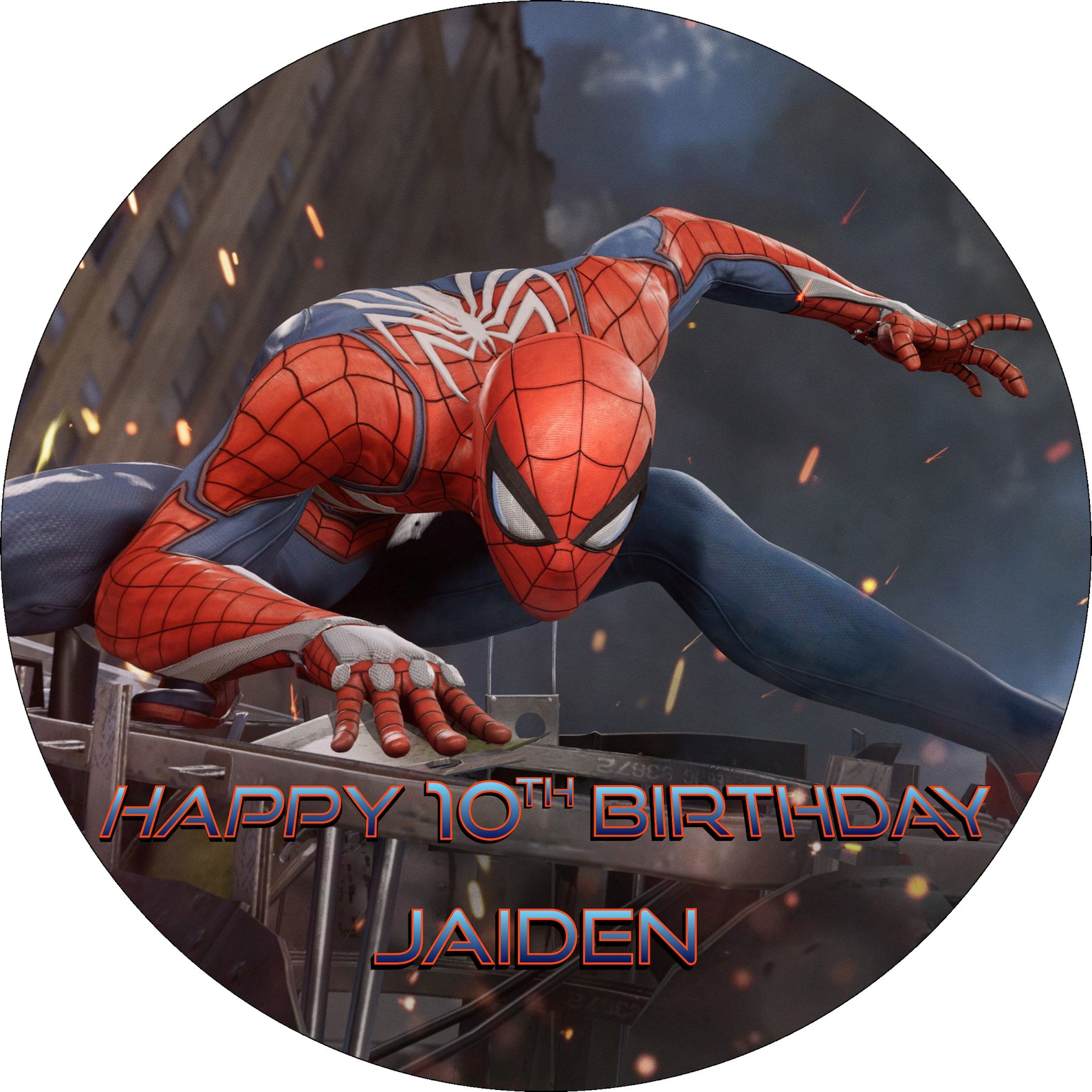 Spider Man Edible Cake Topper Icing Sugar Birthday Party Personalised ...