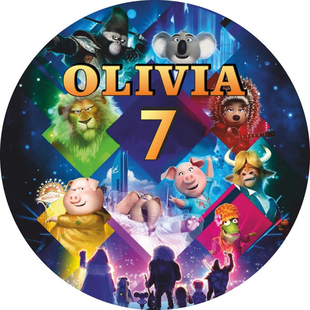 Sing 2 Edible Cake Topper Icing Birthday Fully Personalised - Etsy