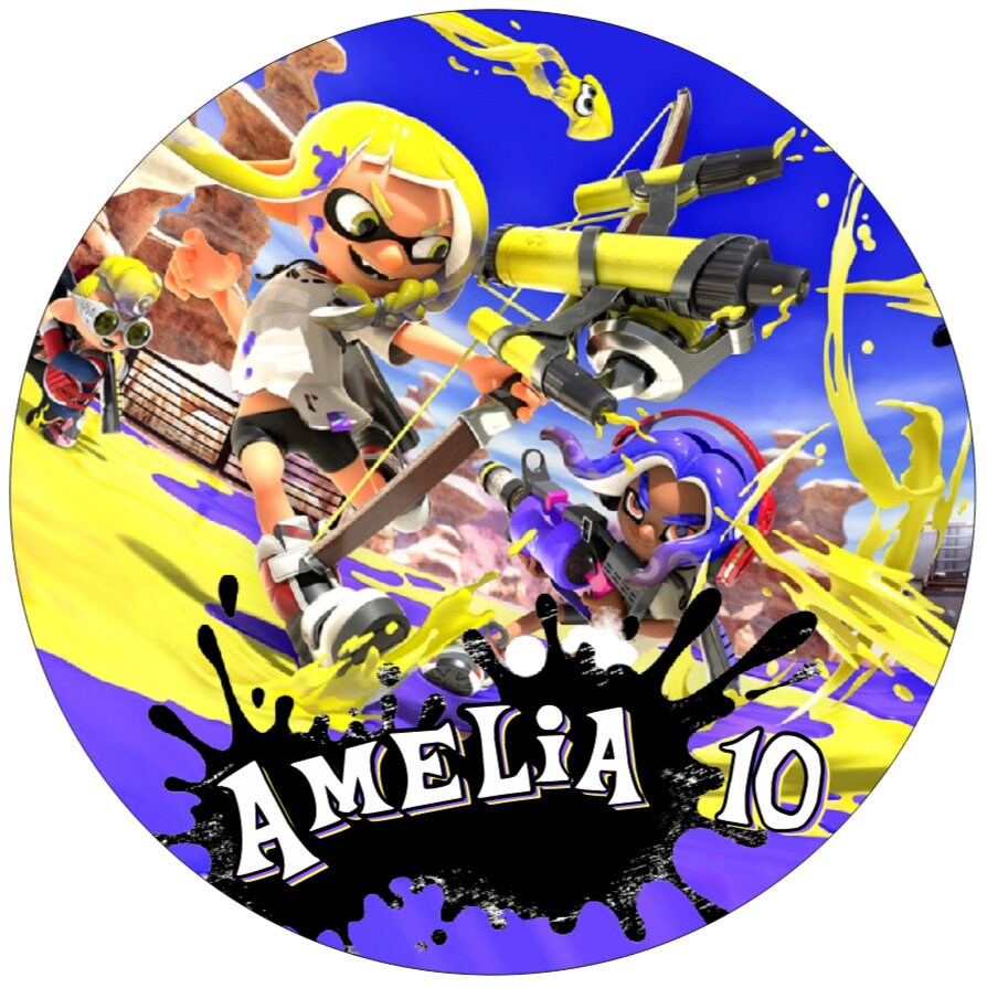 Splatoon Edible Icing Cake Topper Birthday Party Fully - Etsy