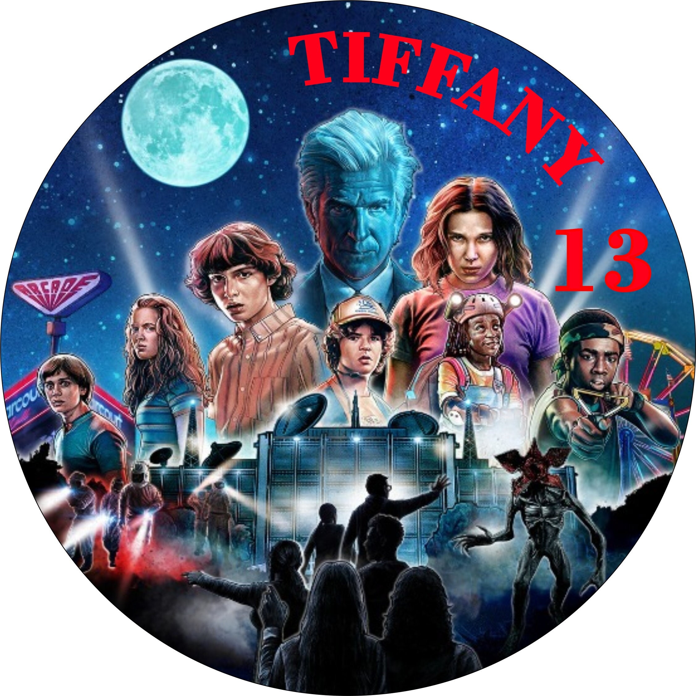 Stranger Things Edible Cake Topper Icing Party Fully - Etsy