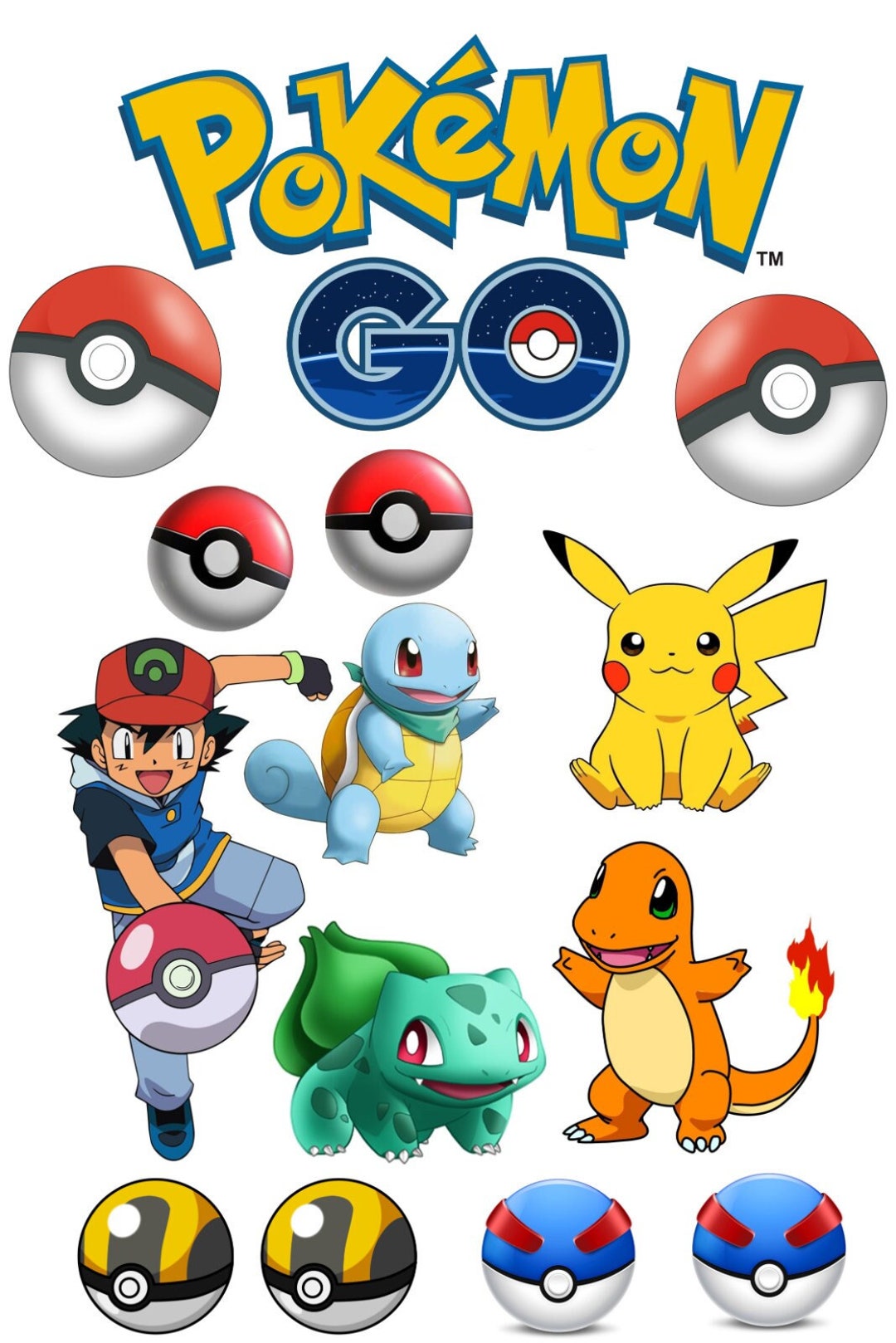 Pokemon Pikachu Edible Cake Topper Party Printed on A4 Icing Sheet NOT ...