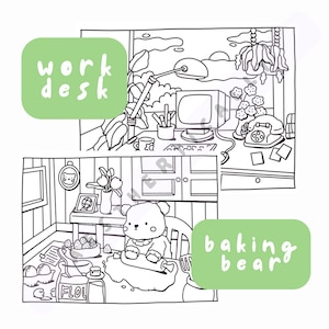 Cozy Coloring Book for Adult Cottage Core Pages Shabby Chic Coloring ...