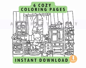 Cozy Coloring Book for Adult Cottage Core Pages Shabby Chic Coloring ...