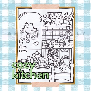 Cozy Spaces Coloring Pages for Adults Stress Relief Therapy Relaxation ...