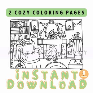 2 Cute Printable Coloring Pages - Etsy