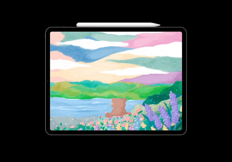 Pastel Ipad Wallpaper for Spring Tablet Digital Painting for - Etsy