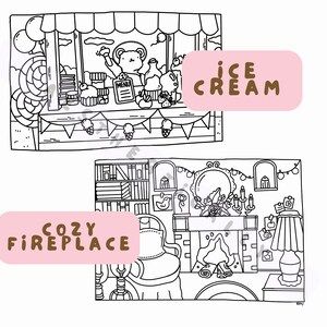 2 Cute Printable Coloring Pages - Etsy