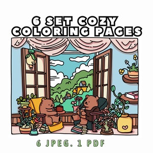 Cozy Coloring Book for Adult Cottage Core Pages Shabby Chic Coloring ...