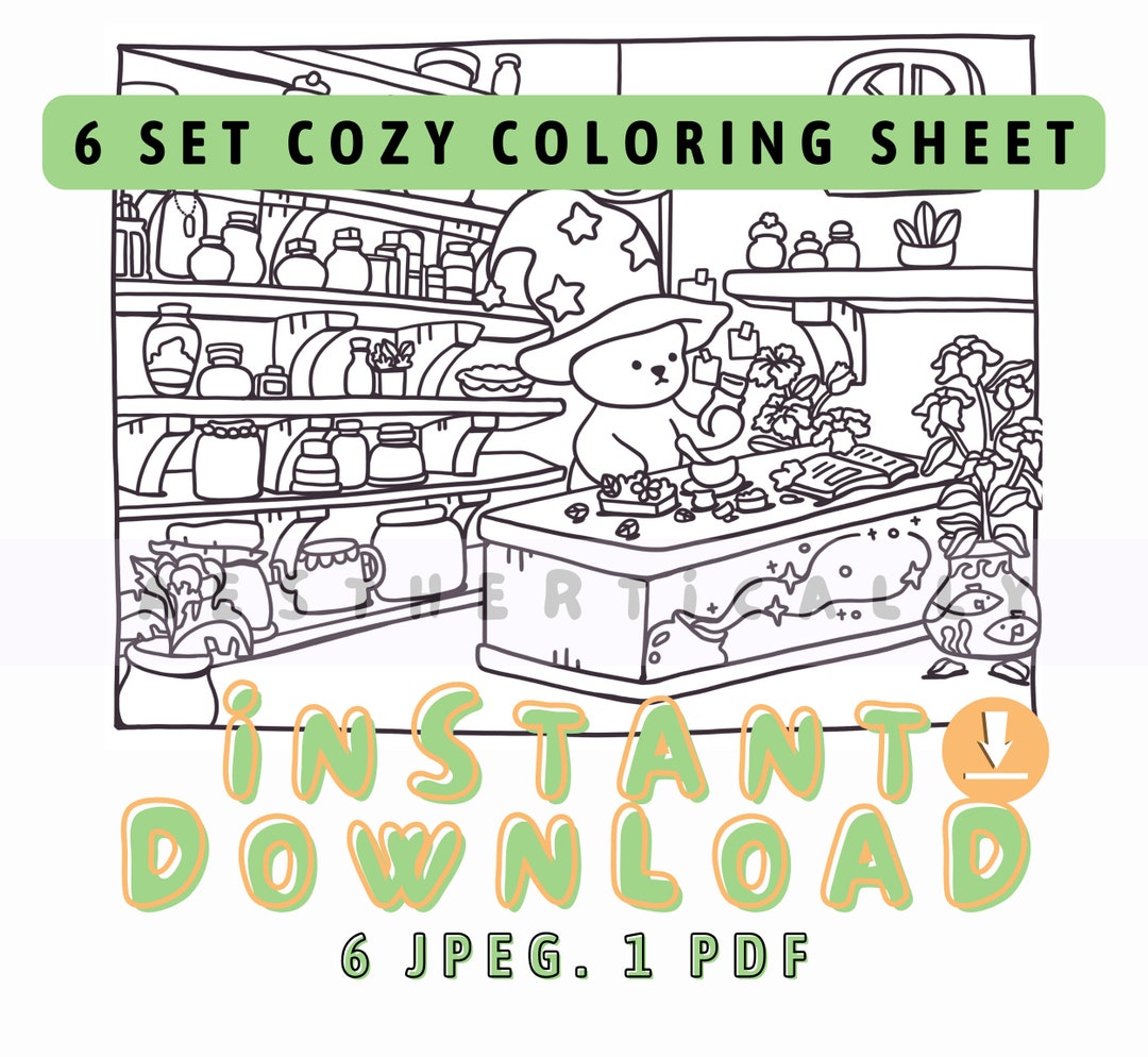 Cozy Fall Coloring Book for Adult Cottage Core Shabby Chic Coloring ...