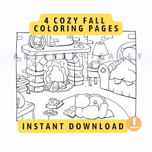 Cozy Coloring Book for Adult Cottage Core Pages Fall Coloring Autumn ...