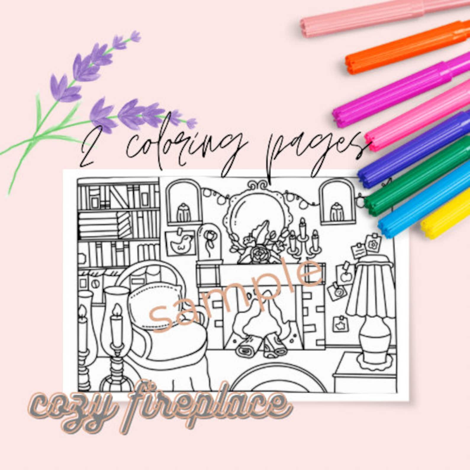 2 Cute Printable Coloring Pages - Etsy