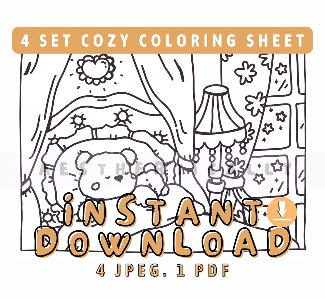 Coloring Book for Adult Cozy Cottage Core Pages Fall Coloring Spring ...