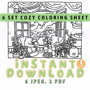 Cozy Coloring Book for Adult Cottage Core Pages Shabby Chic Coloring ...
