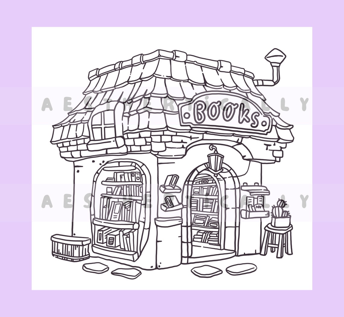 Cozy Building Coloring Pages for Adult Coloring for Relief Stress ...