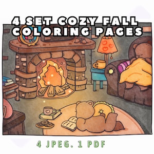 Cozy Coloring Book for Adult Cottage Core Pages Fall Coloring Autumn ...