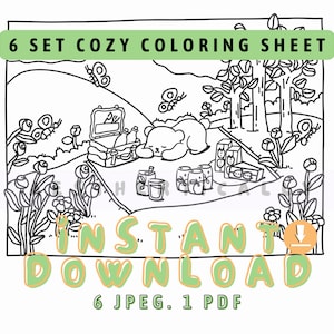 Cozy Coloring Book for Adult Cottage Core Pages Shabby Chic Coloring ...