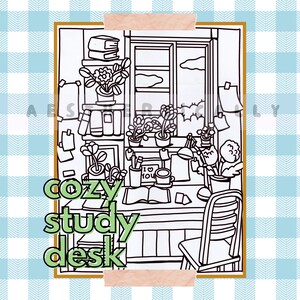 Cozy Spaces Coloring Pages for Adults Stress Relief Therapy Relaxation ...