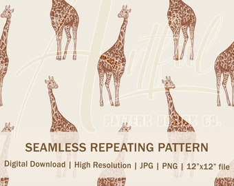 Giraffe Digital Papers Commercial Use Scrapbook Paper Seamless Pattern ...