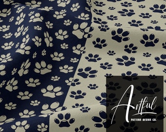 Watercolor Seamless Pattern Dog Digital Paper, Paw Print, Puppy Paw ...