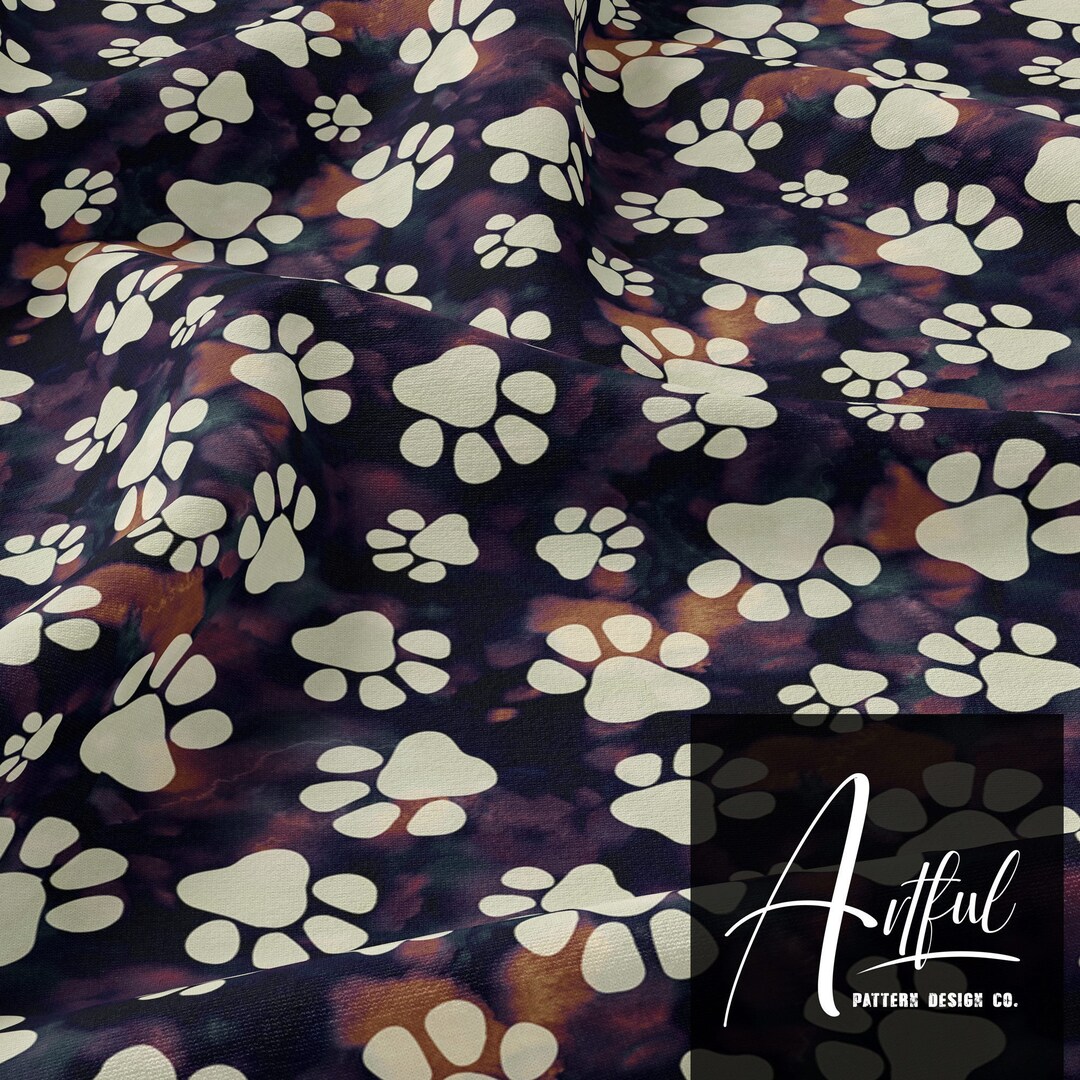 Watercolor Paw Print Dog Digital Paper, Paw Digital Papers, Animal ...