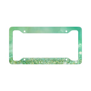 Green Glitter License Plate Frame - Etsy