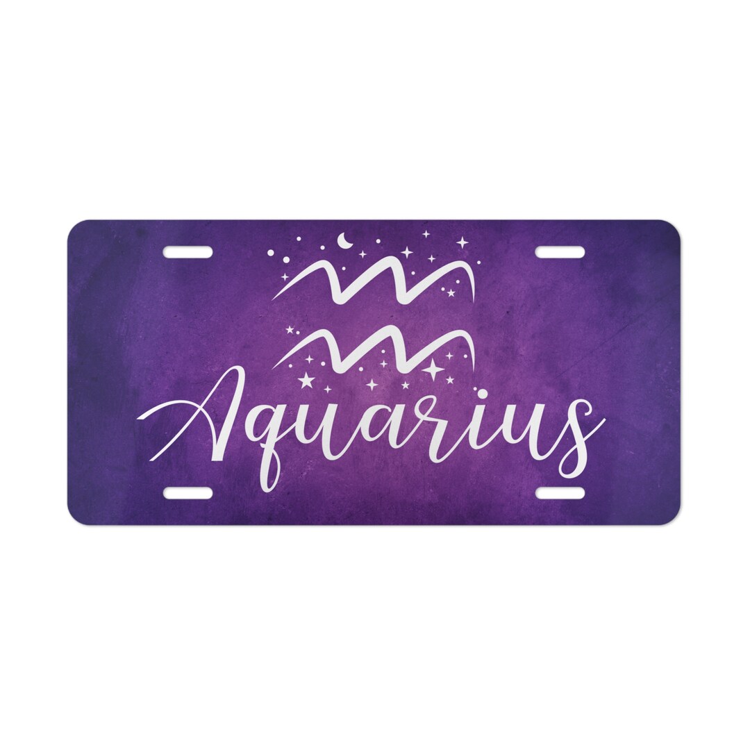 Aquarius Vanity Plate, Zodiac Vanity Plate, Aquarius, Gifts for Her - Etsy
