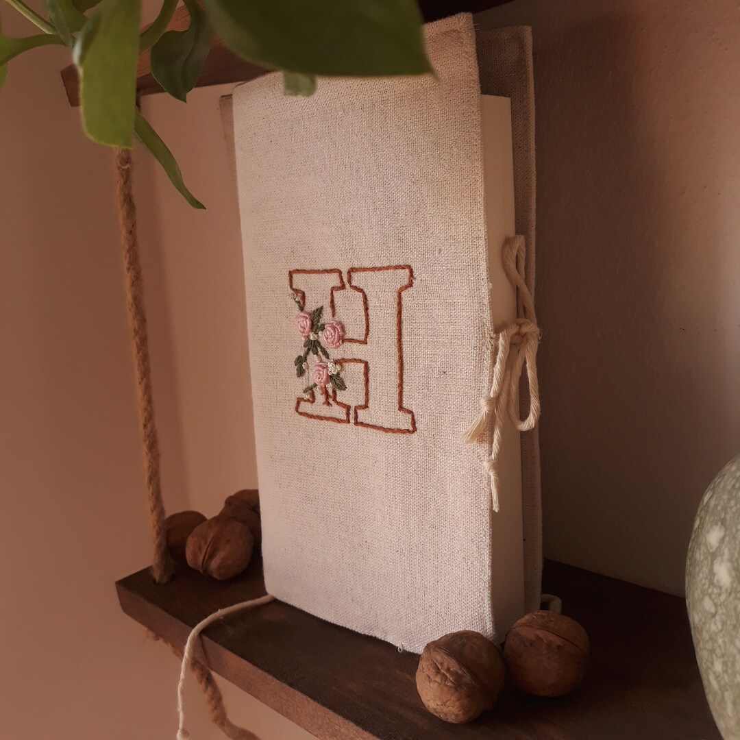 Personalized Book Case Book Cover Linen Embroidery Cloth Recycleable ...