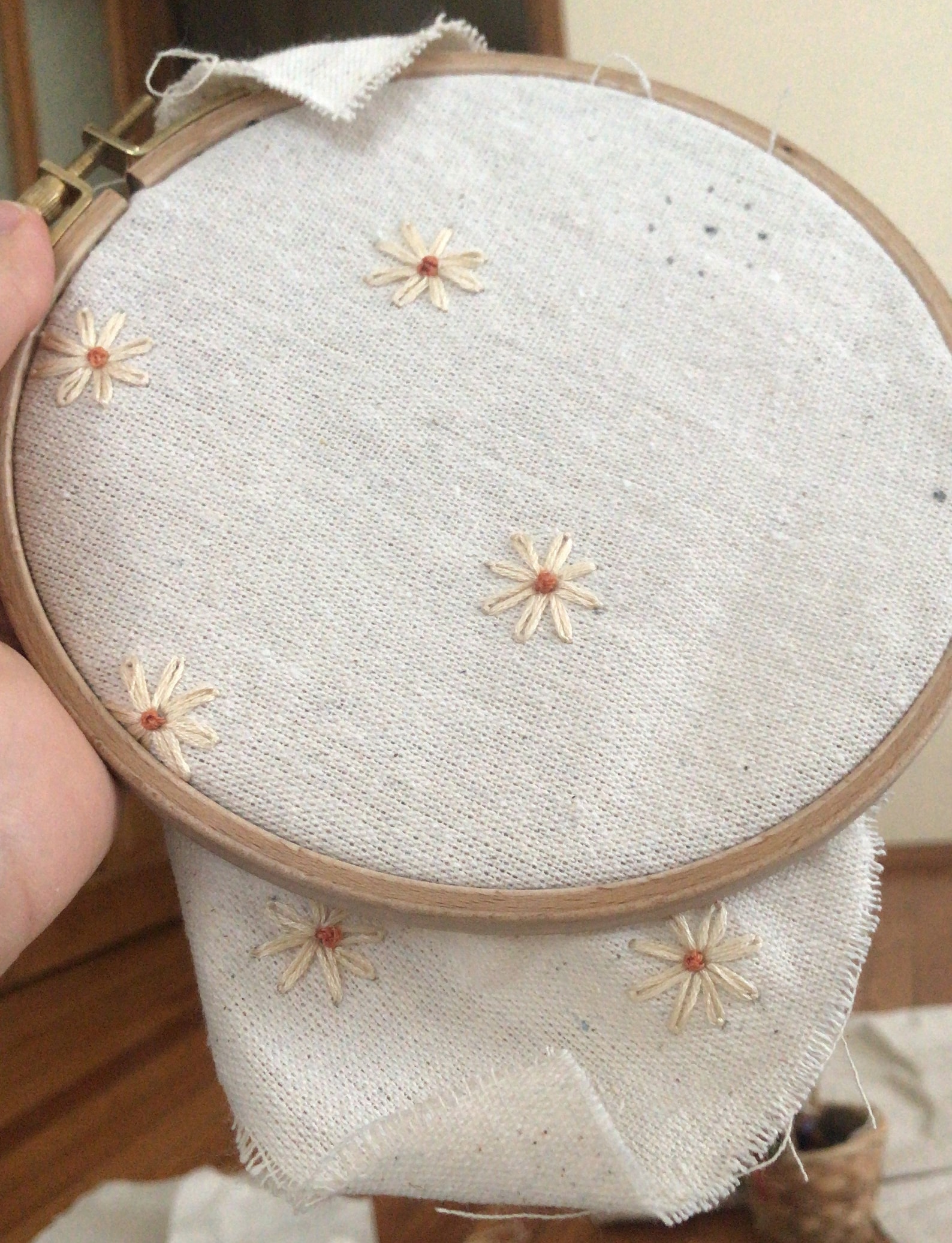 Daisy Book Case Book Cover Linen Embroidery Cloth Recycleable Book ...