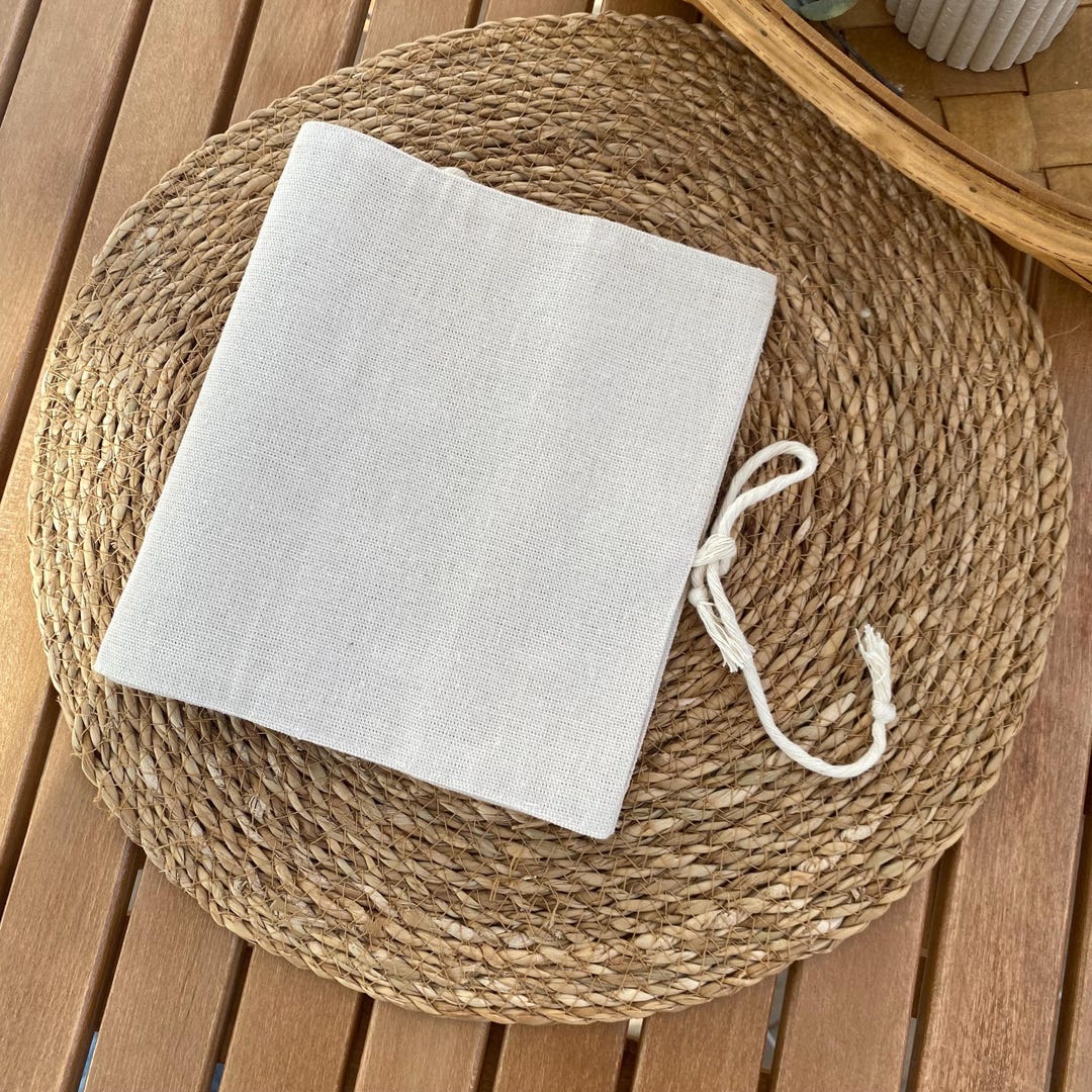 Book Case Book Cover Linen Cloth Recycleable Cotton for Woman Beige ...