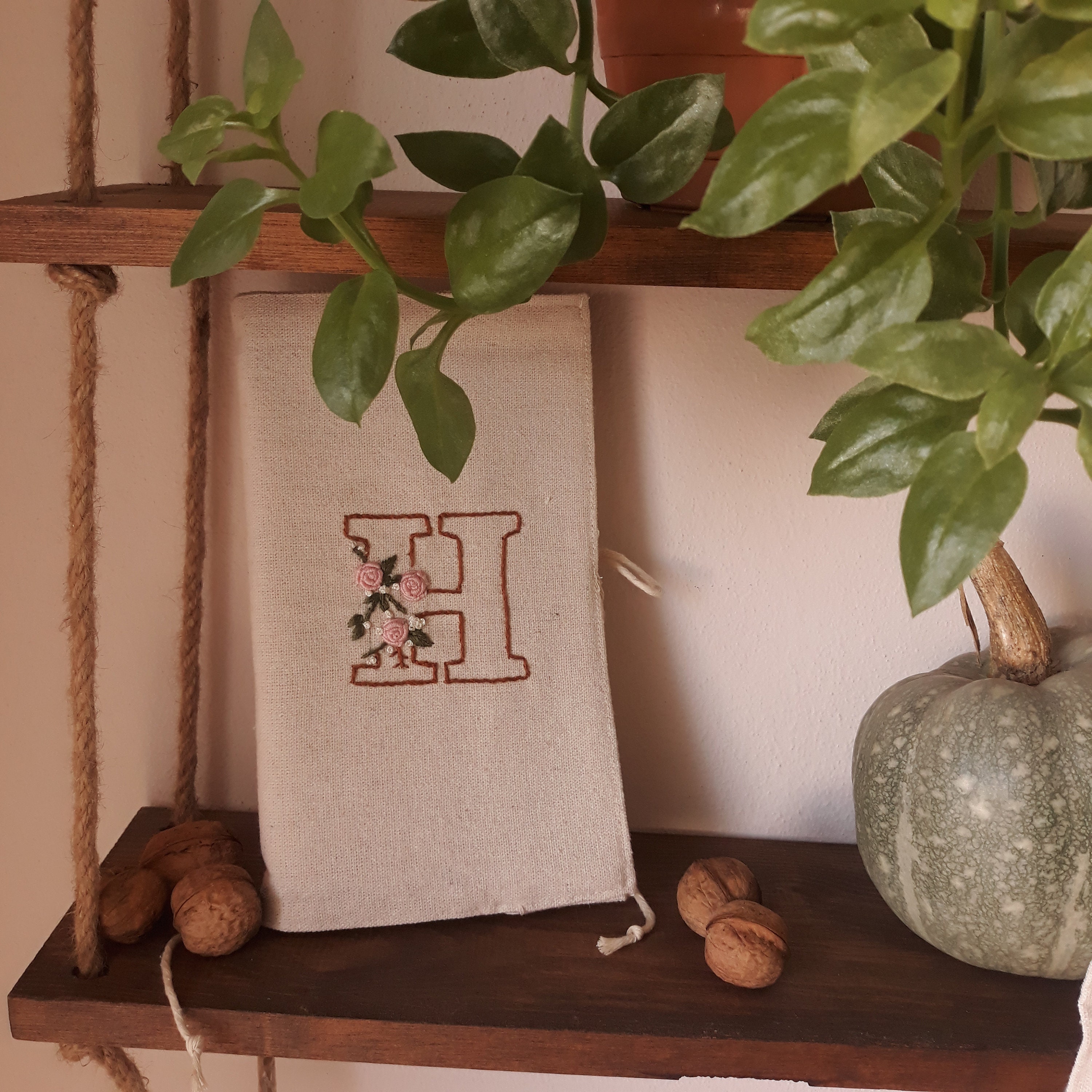 Personalized Book Case Book Cover Linen Embroidery Cloth Recycleable ...