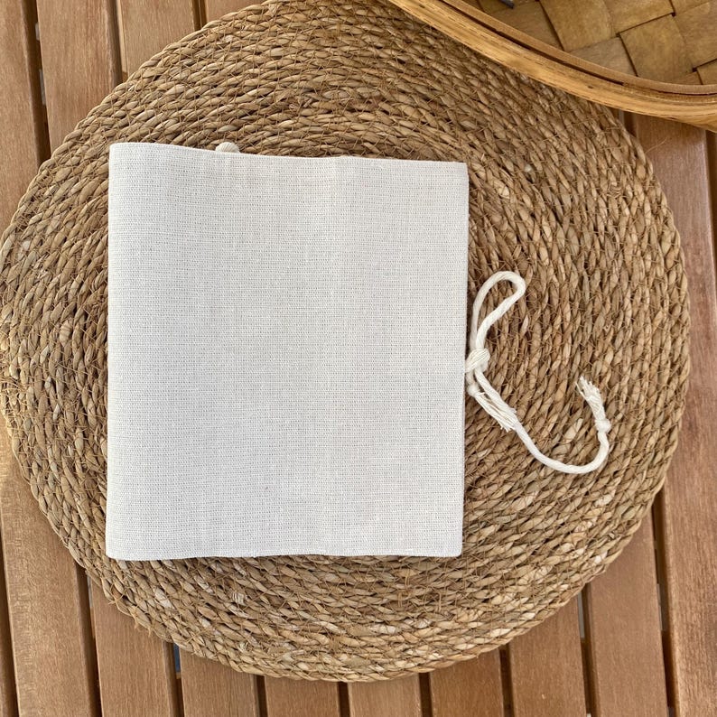 Book Case Book Cover Linen Cloth Recycleable Cotton for Woman Beige ...