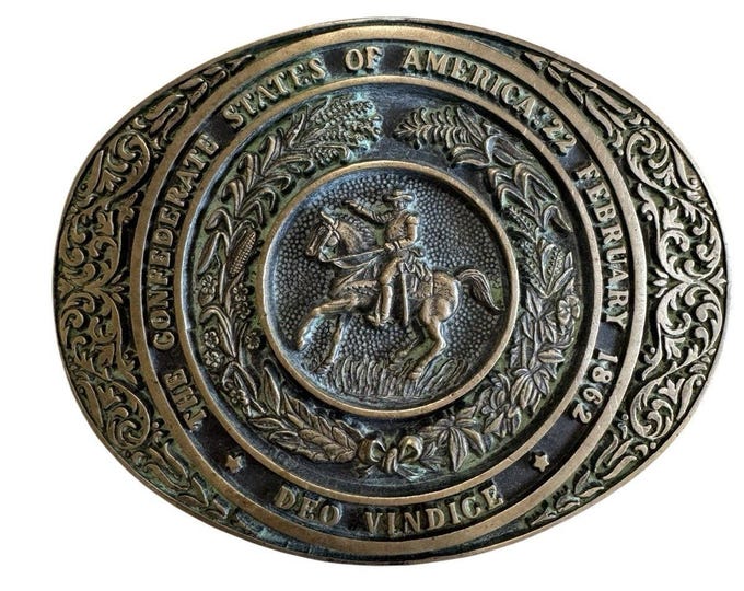 Rare Vintage 70s Confederate States Seal DEO VINDICE Solid Brass ADM ...
