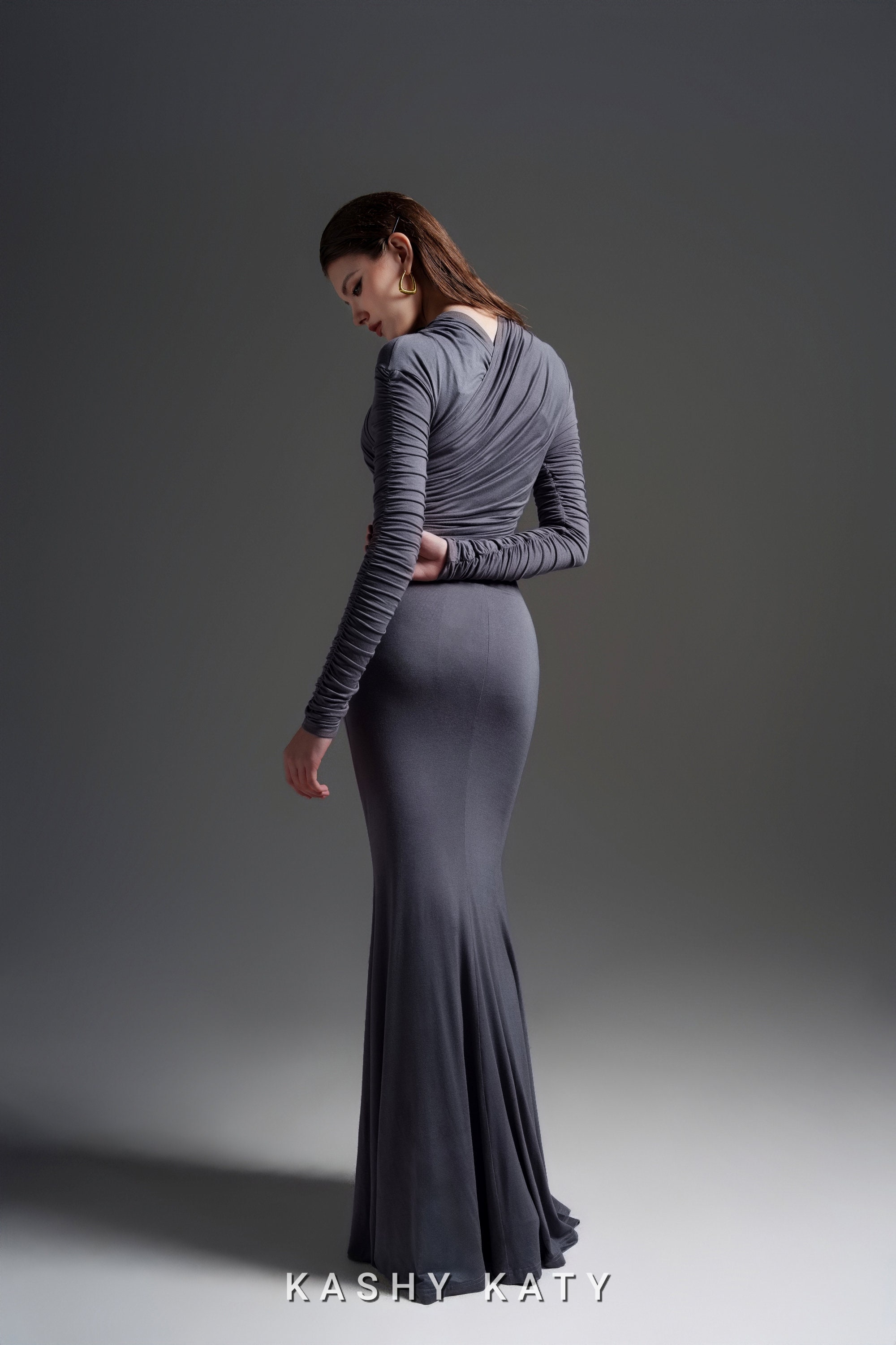 Glamorous Crisscross Gathered Gown Mermaid Hem Dress for Women, Arya ...