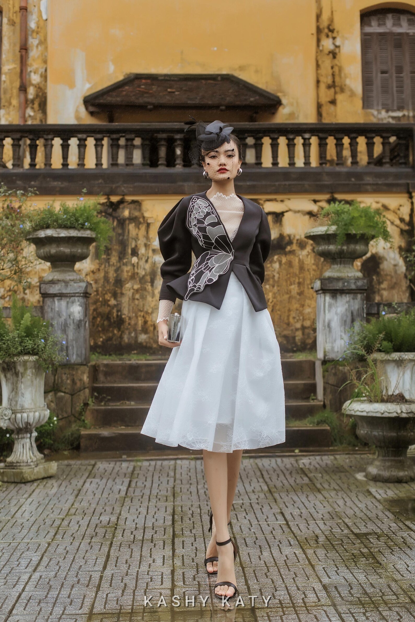 Bennette Sculptural Jacket With Embroidered Butterfly Appliqué ...