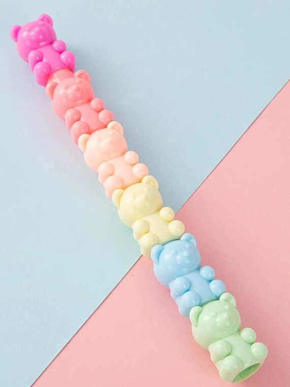 Stackable Bear Rainbow Highlighter Set Pastel Highlighters - Etsy Canada