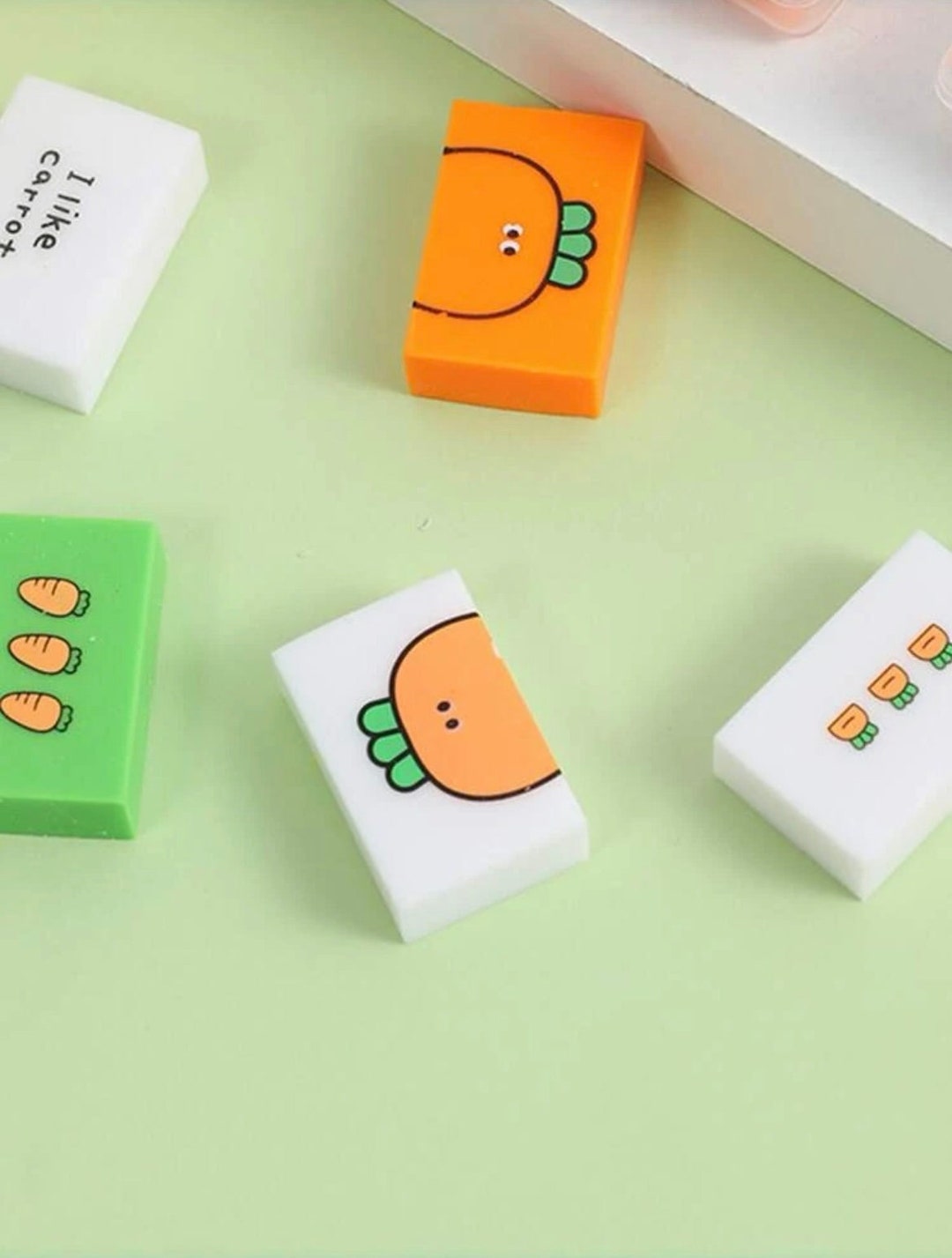 Cute Carrot Themed Erasers Kawaii Erasers Orange Erasers - Etsy