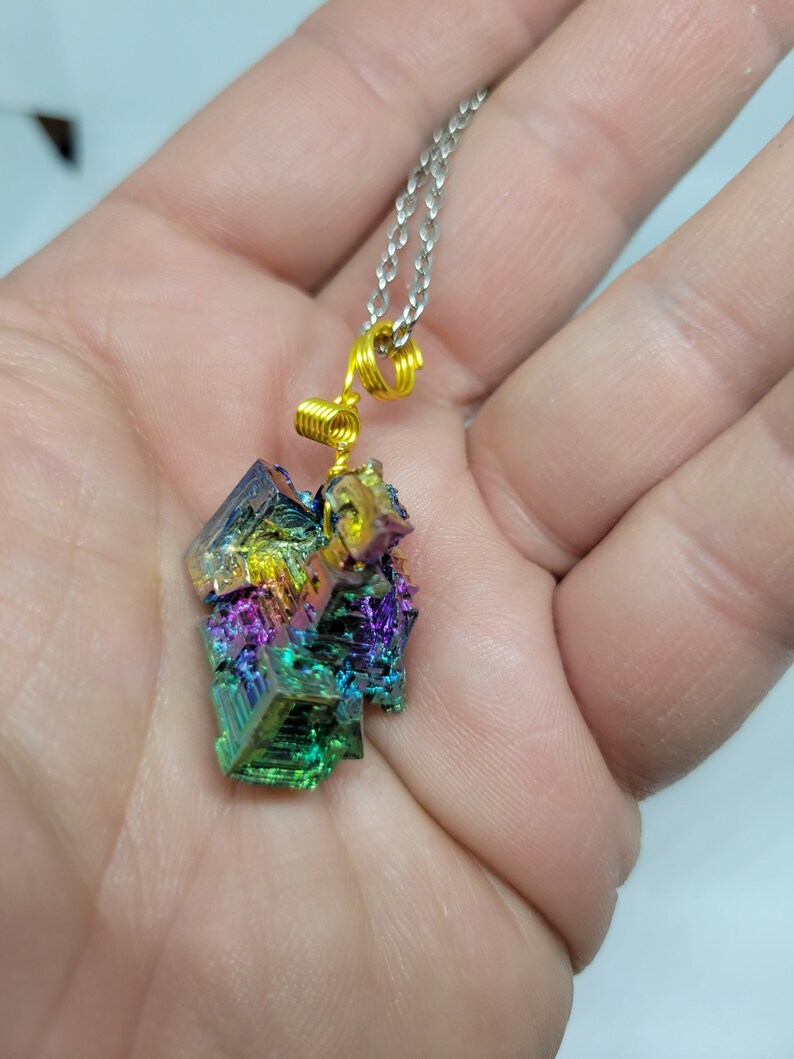 Bismuth 20g Rainbow Crystal Necklace - Etsy