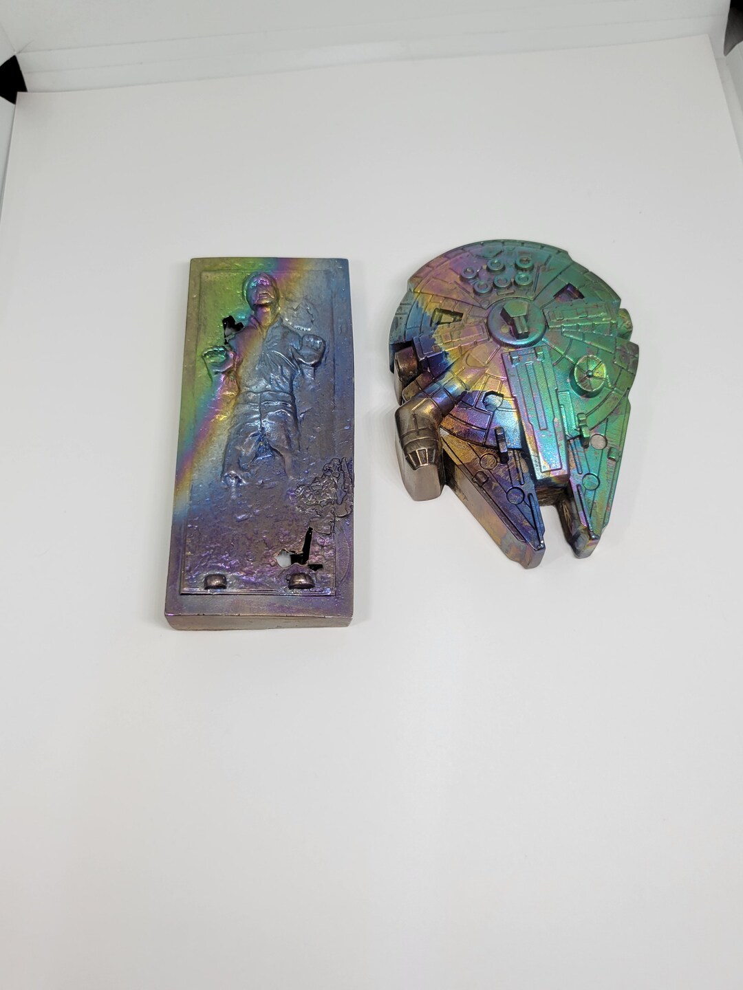 Bismuth 721g Rainbow Star Wars Millennium Falcon and Han in Carbonite ...