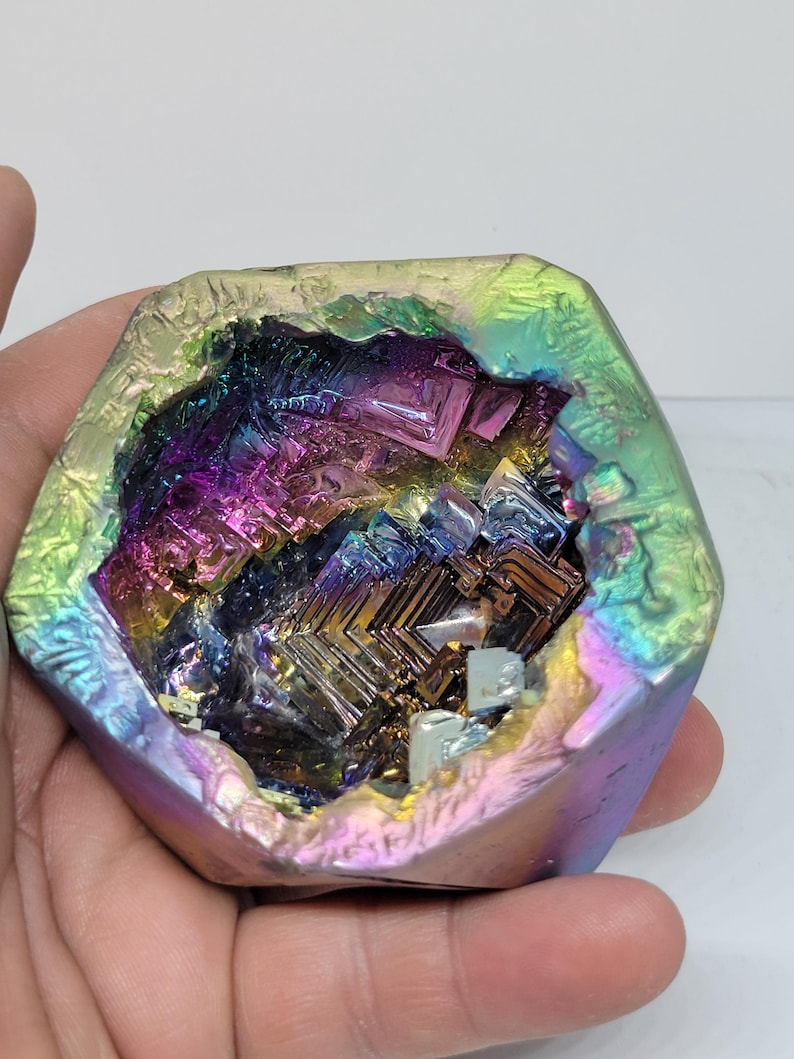 Bismuth 717g Rainbow Icosahedron Crystal Geode - Etsy